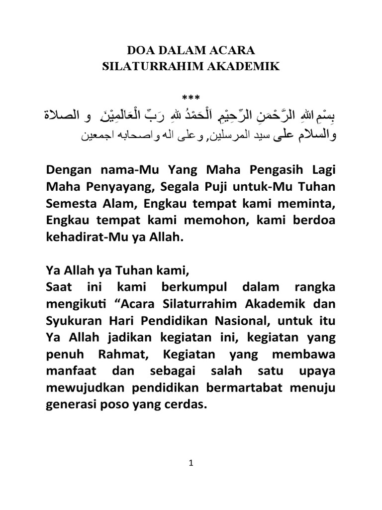 Doa Hardiknas TU | PDF