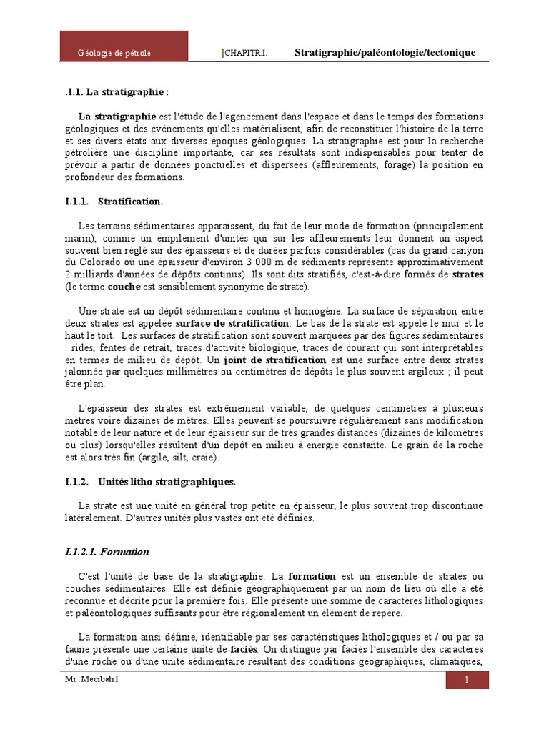 CH. 4. Stratigraphie | PDF | Faille (Géologie) | Strate