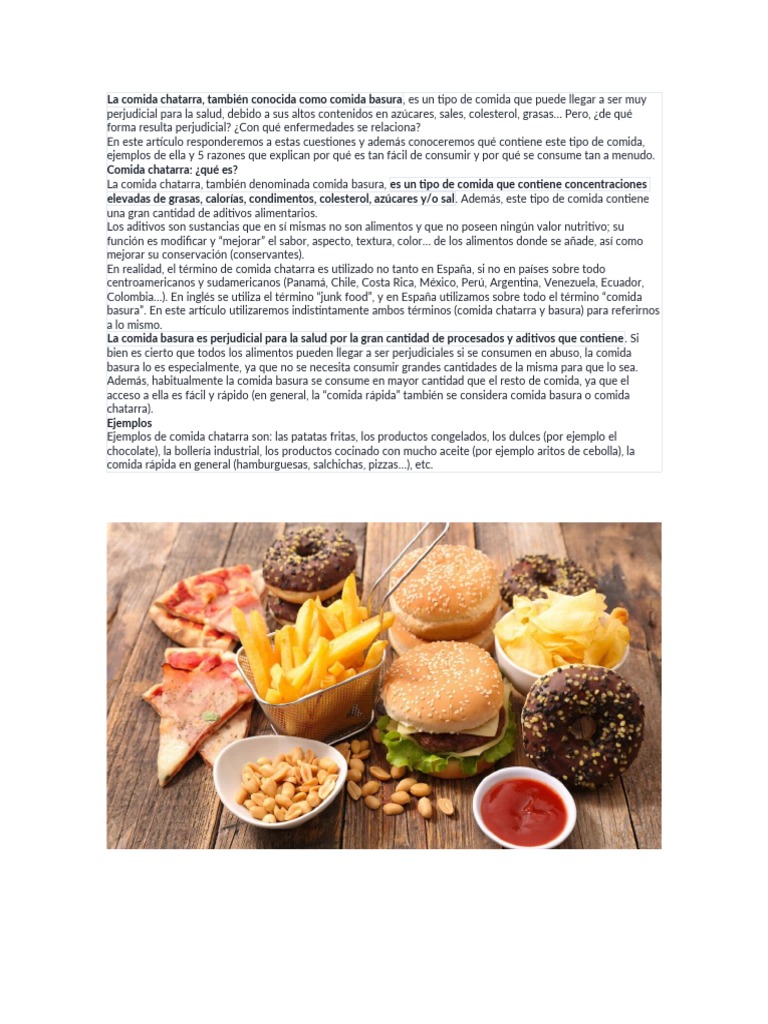 La Comida Chatarra | PDF