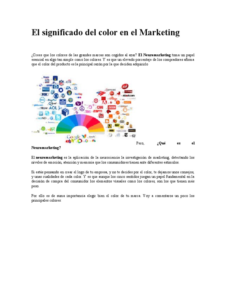 El Significado Del Color en El Marketing | PDF | Negro | Color