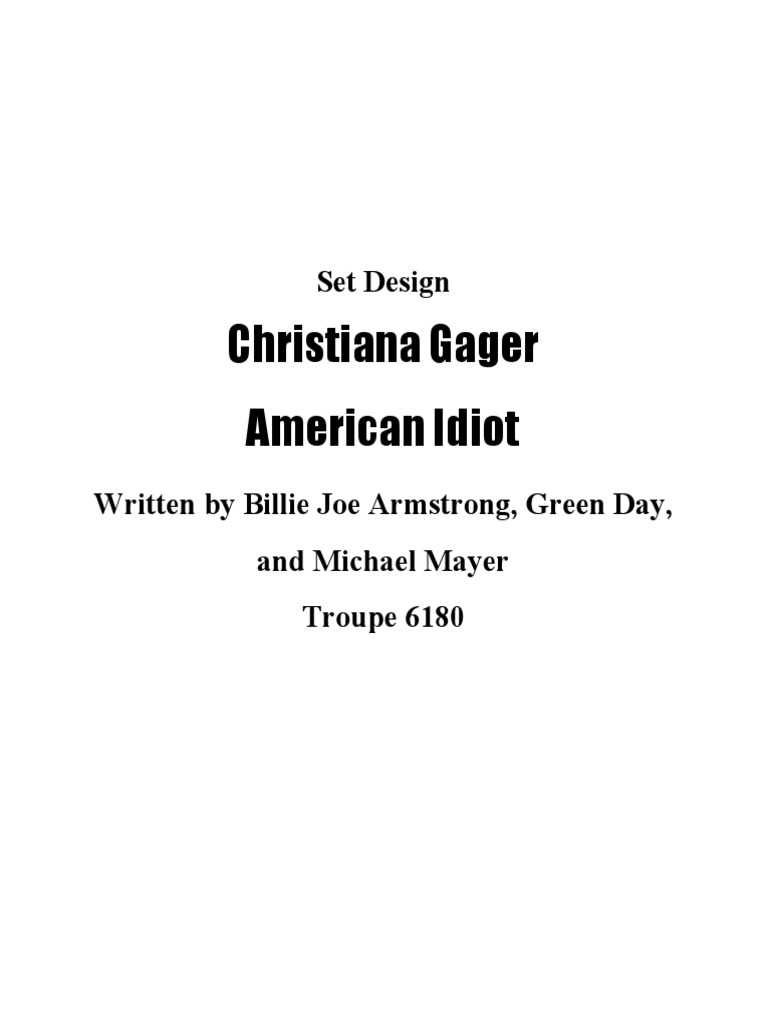 Christiana Gager American Idiot: Set Design | PDF | Paintings