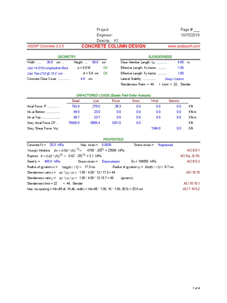 Concrete Column Design | PDF | Structural Engineering | Solid Mechanics
