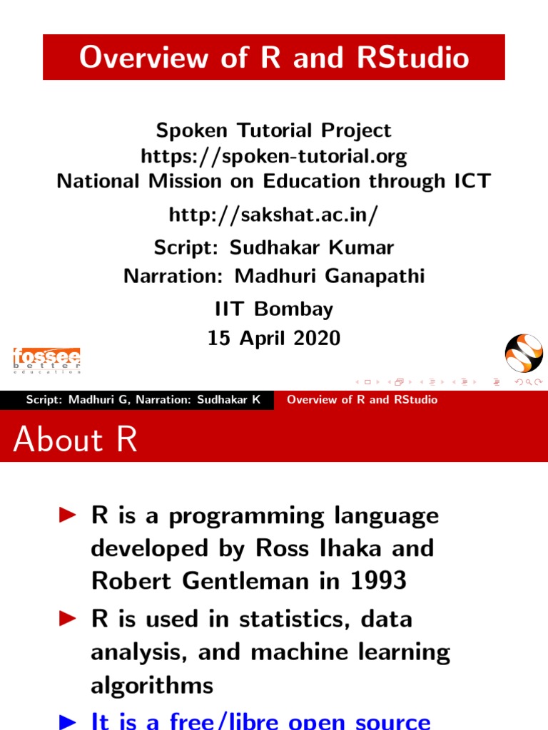 1.overview of R and RStudio | PDF | Scripting Language | Computer Programming