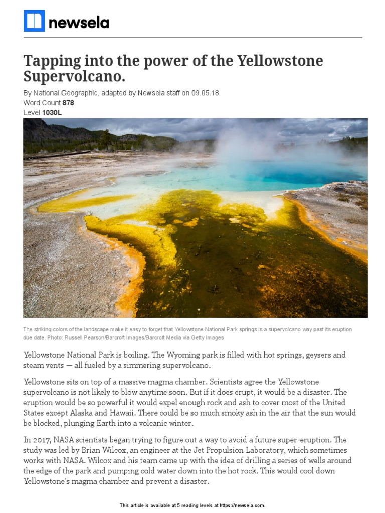 Yellowstone Supervolcano Energy Source 45334 Article Only | PDF ...