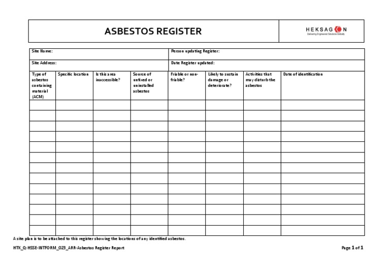 Asbestos Register Report | PDF
