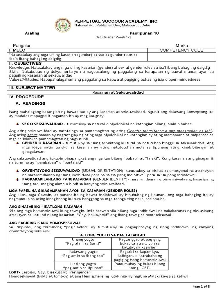 Q3 Ap 10 Week 1 2 | PDF
