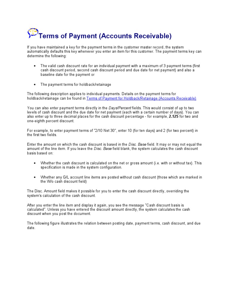 Terms of Payment | Discounting | Discounts And Allowances