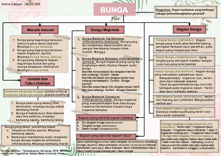 Peta Konsep Bunga - Kania Cahyati - A 202 005 | PDF