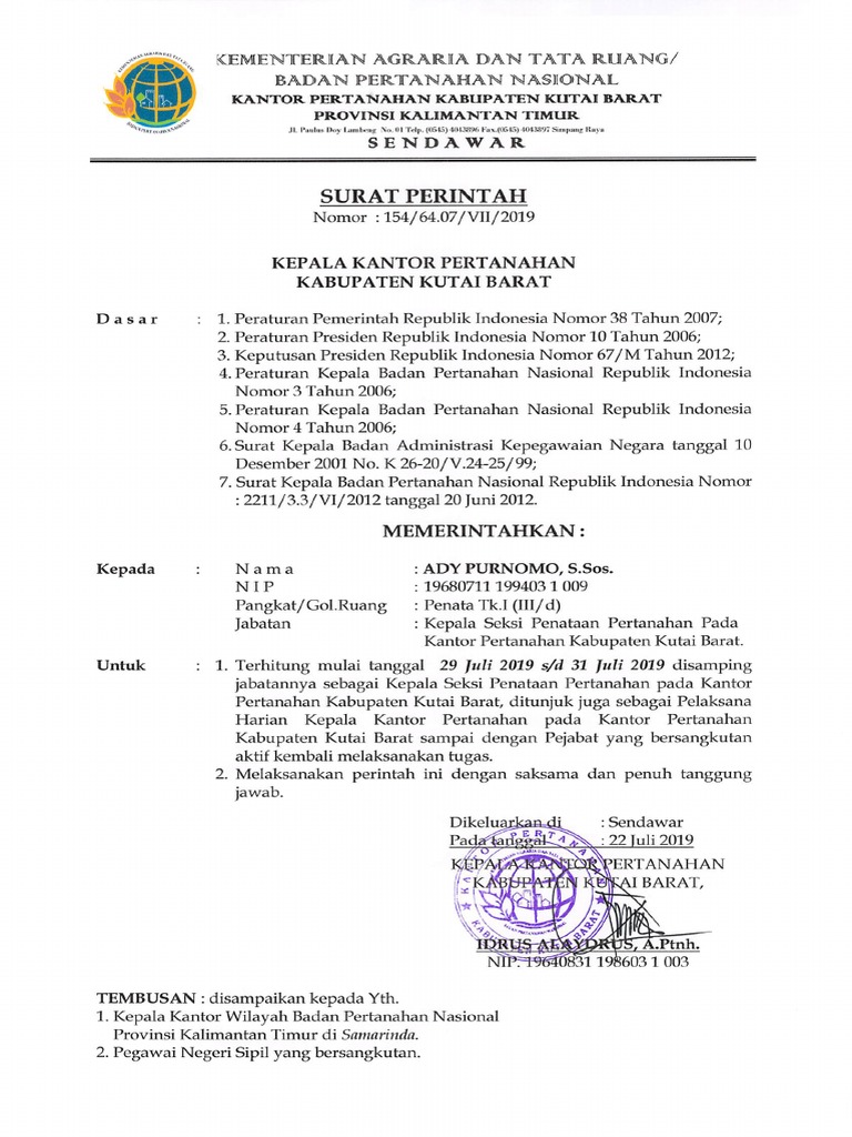 Surat Perintah PLH | PDF