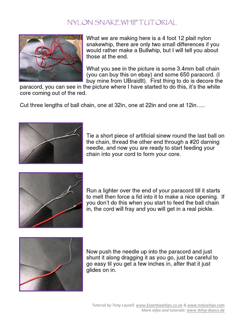 Nylon Whip Tutorial Part 1 | PDF | Whip | Equipment