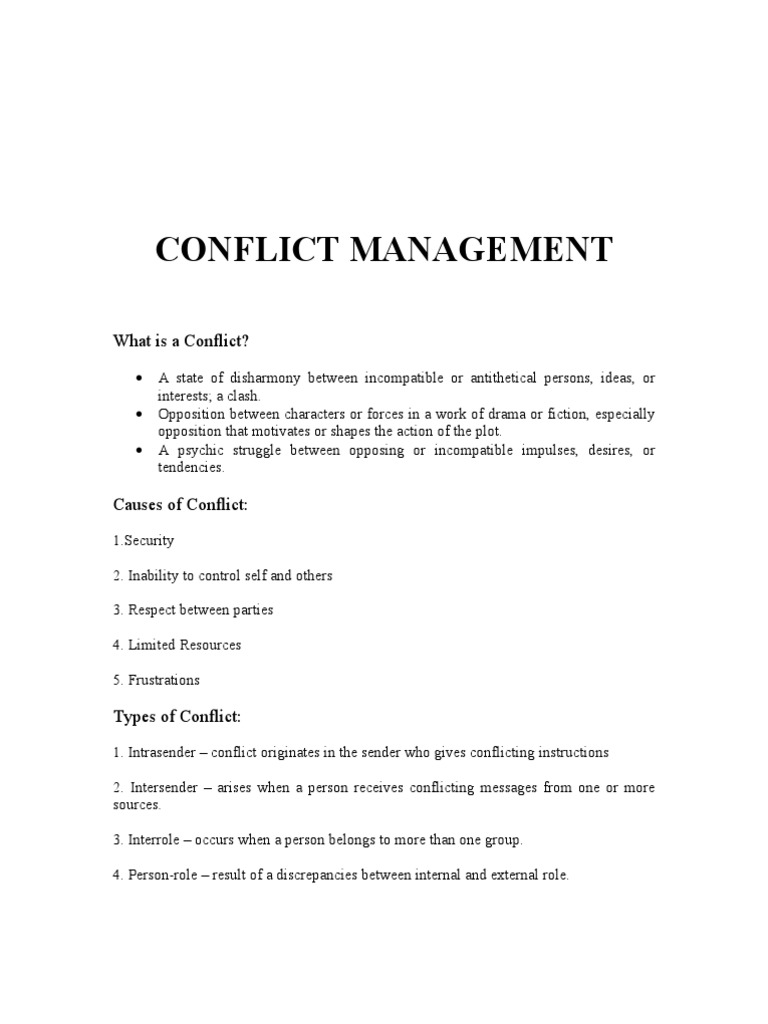 15 Conflict Management | PDF | Team Building | Applied Psychology