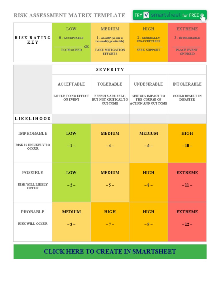 IC Risk Assessment Matrix Template 8849 | PDF