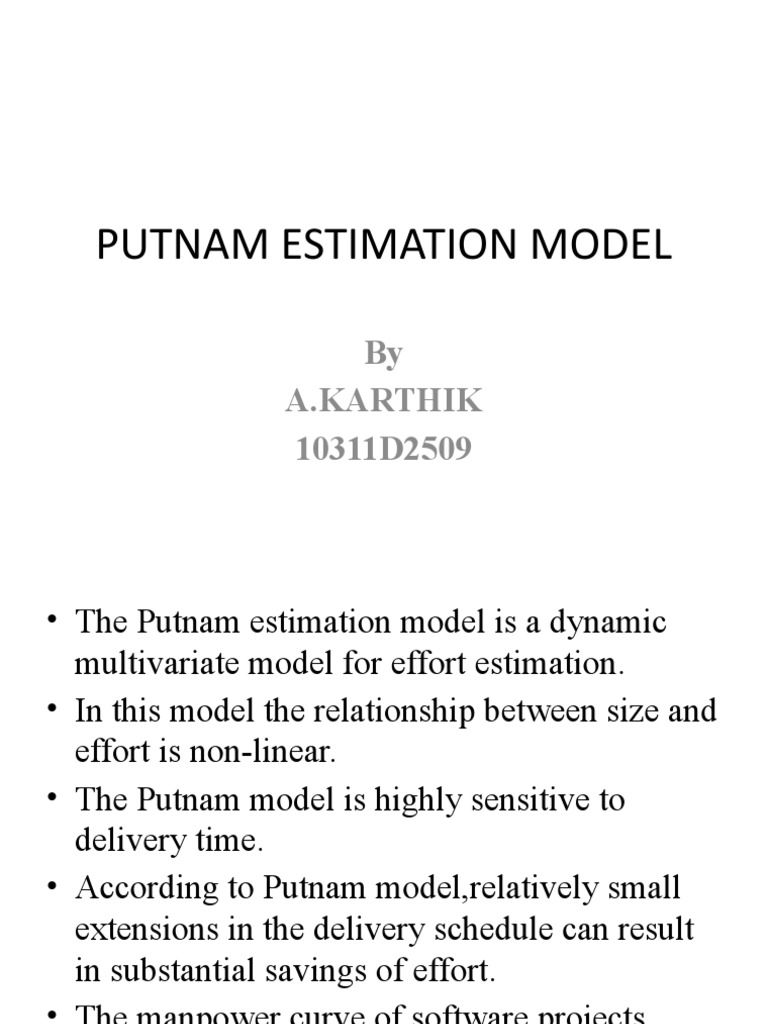 Putnam Estimation Model | PDF | Teaching Methods & Materials