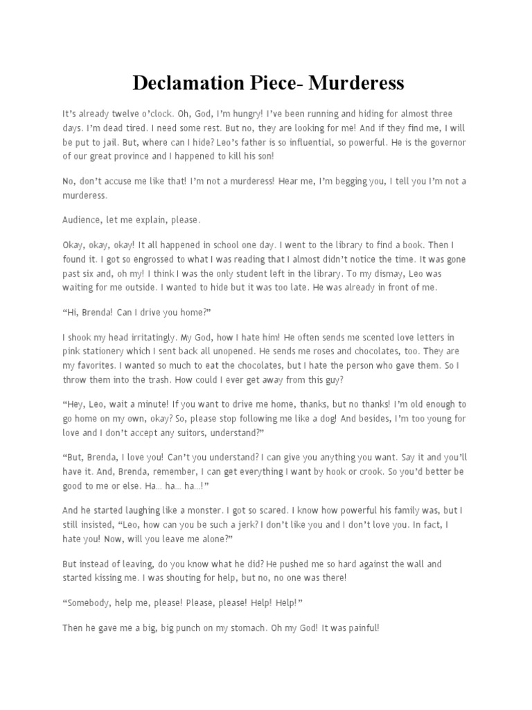 Declamation Piece | PDF