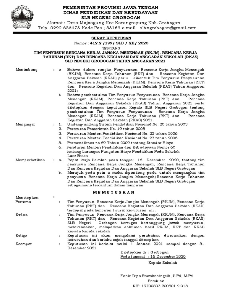 SK Tim Penyusun RKJM | PDF