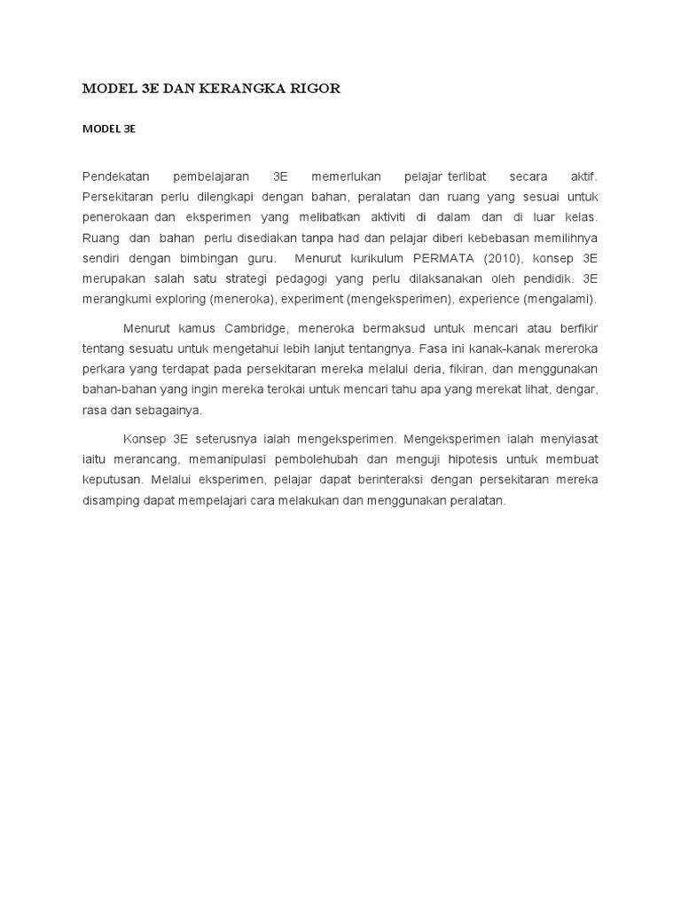 Model 3e Dan Kerangka Rigor | PDF