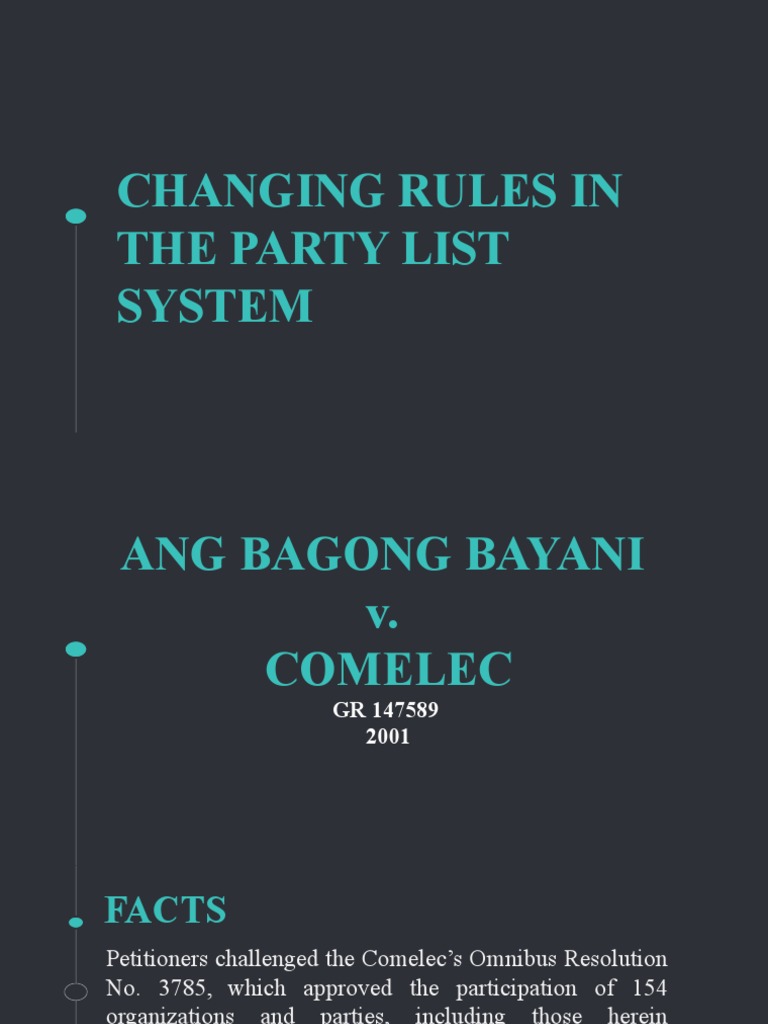 Changing Rules in The Party List System | PDF | Constitutional Law ...
