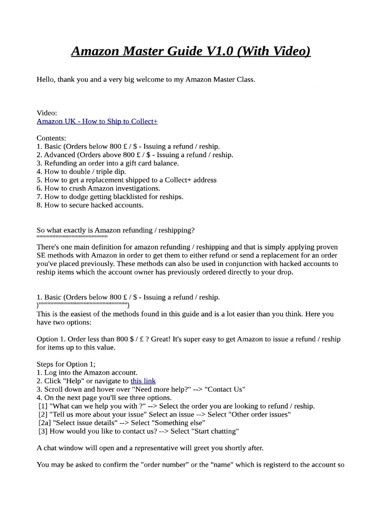 Amazon Master Guide V1.0 (With Video) | PDF | Login | Password