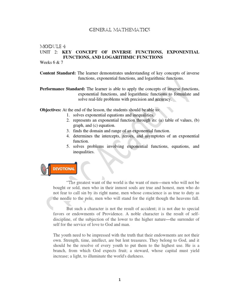 GenMath Module 4, Weeks 6-7 | PDF | Exponential Function | Function (Mathematics)