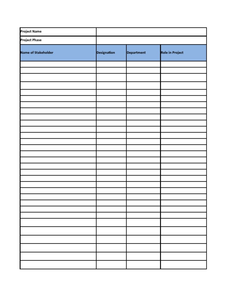 Stakeholder Register Template | PDF