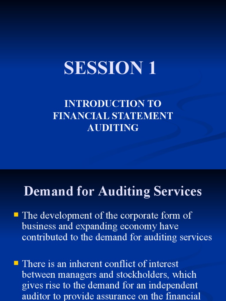Session 1: Introduction To Financial Statement Auditing | PDF ...
