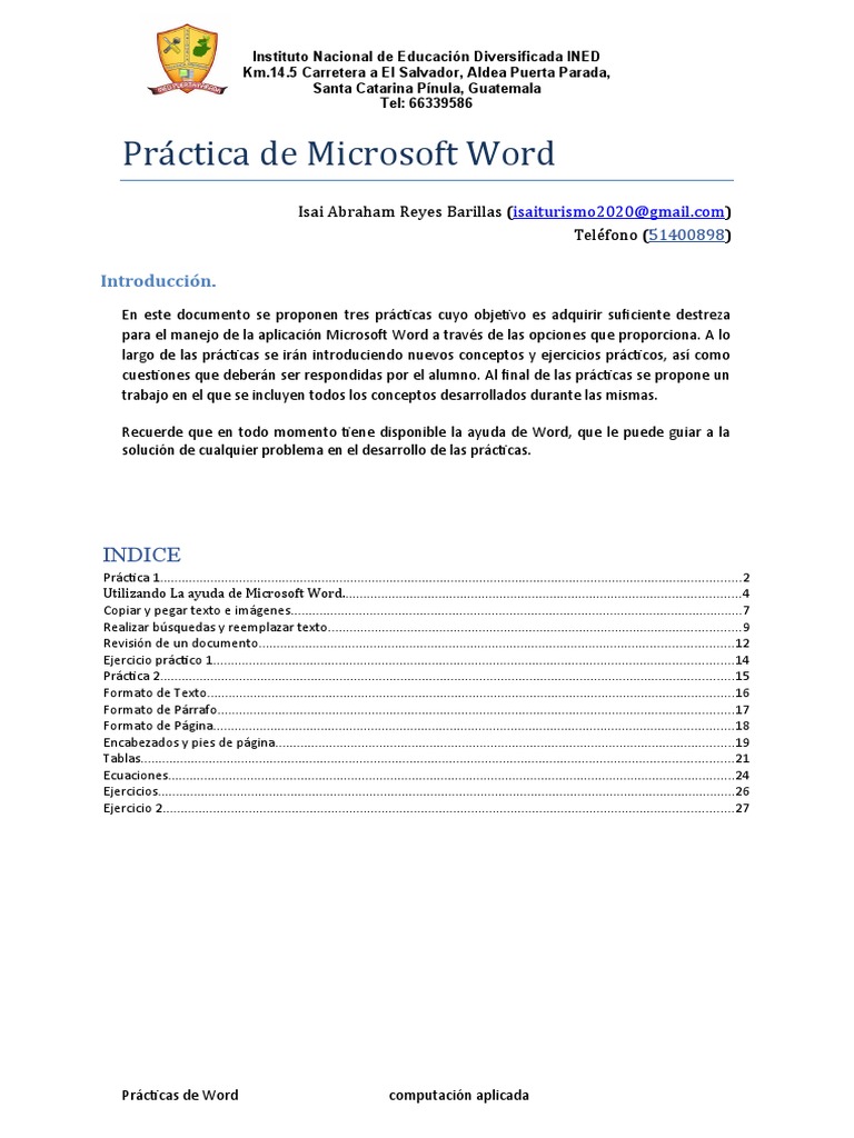 Practica Word 1 | PDF | Microsoft Office | Microsoft Word