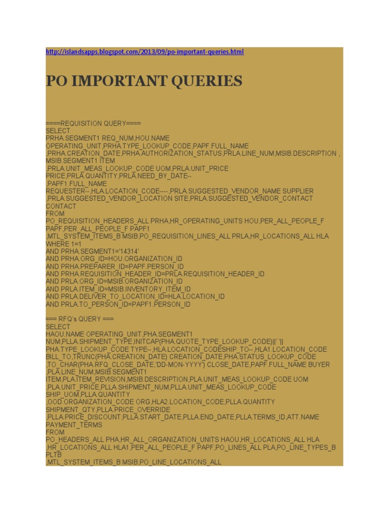 PO queries for requisitions, RFQs, quotations and purchase orders | PDF | Business