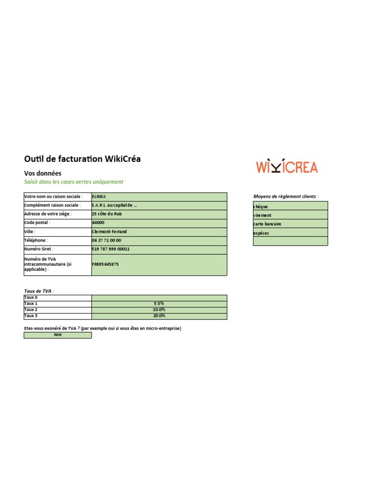 Facturier Excel Gratuit 1 | PDF