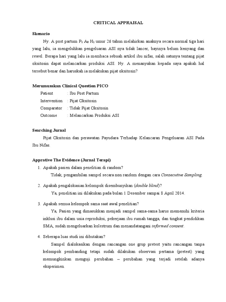 Critical Appraisal | PDF