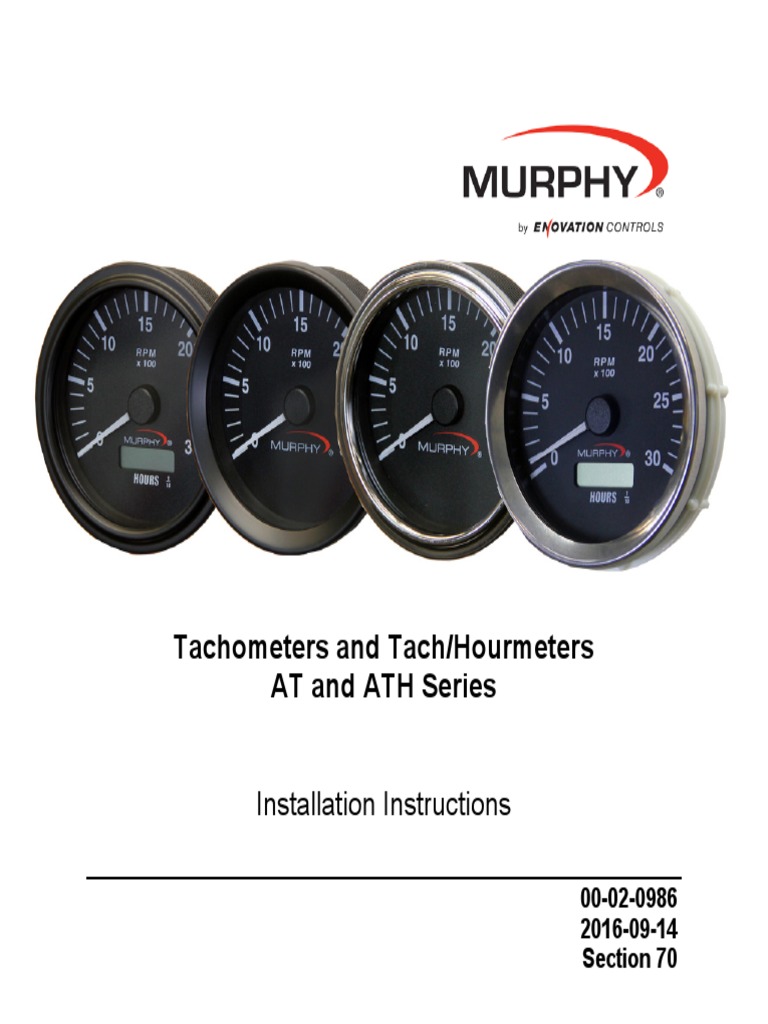 Tachometers and Tach/Hourmeters AT and ATH Series: Installation ...