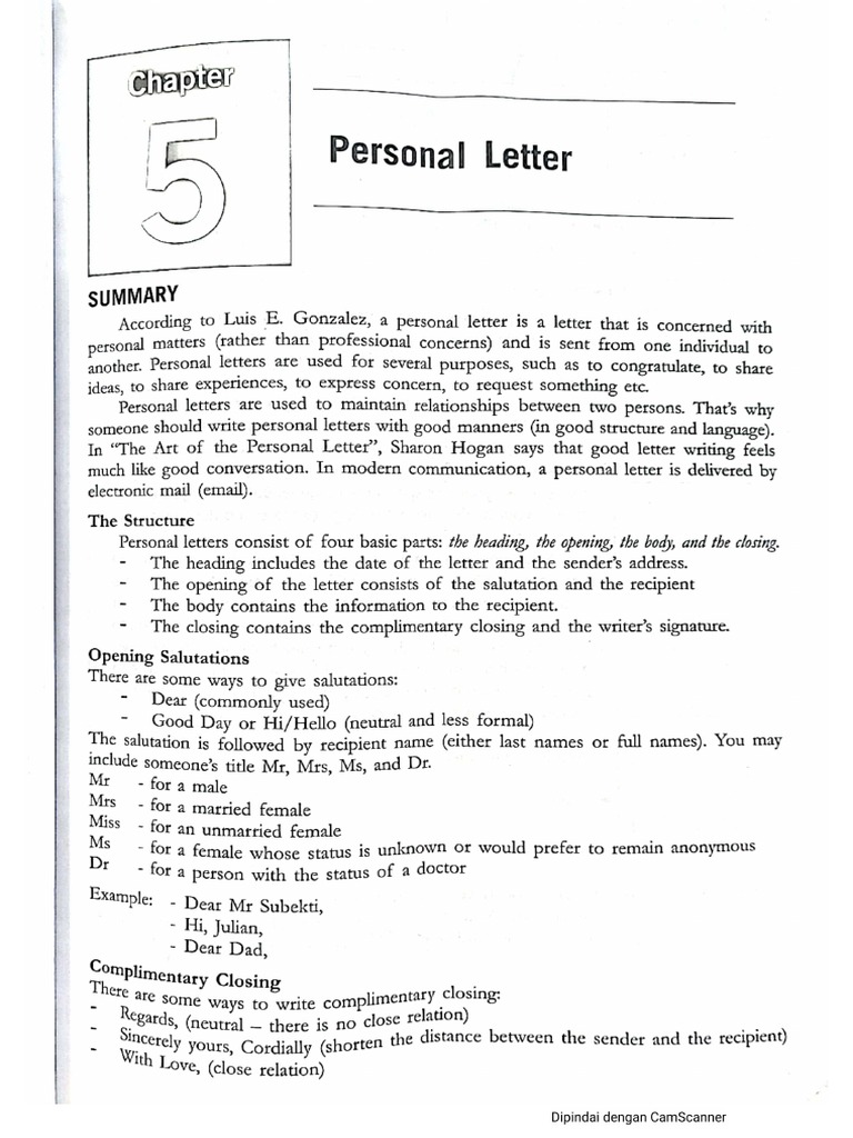Personal Letter | PDF