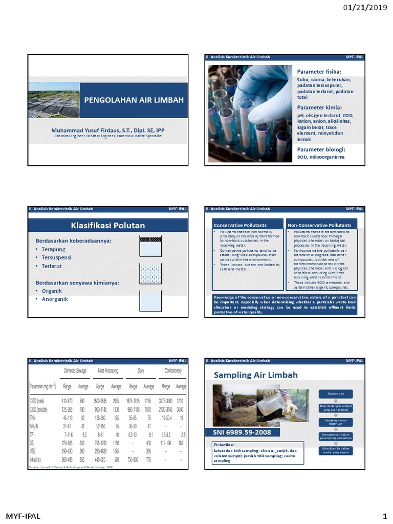 Ipal - Modul 2 - Analisis Karakteristik Air Limbah | PDF | Chemical Substances | Pollutant
