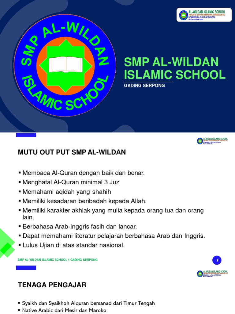 Profil Kurikulum Singkat SMP Al-Wildan 1 | PDF