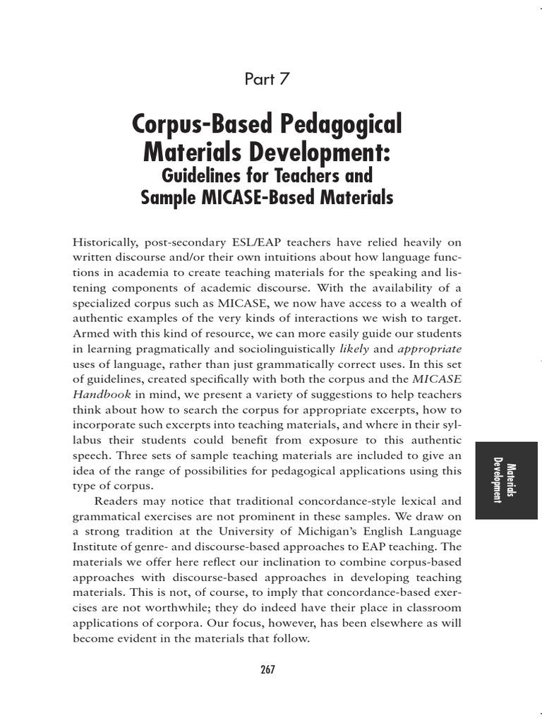 How To Prepare Corpus Based Teaching Materials | PDF | Teachers ...