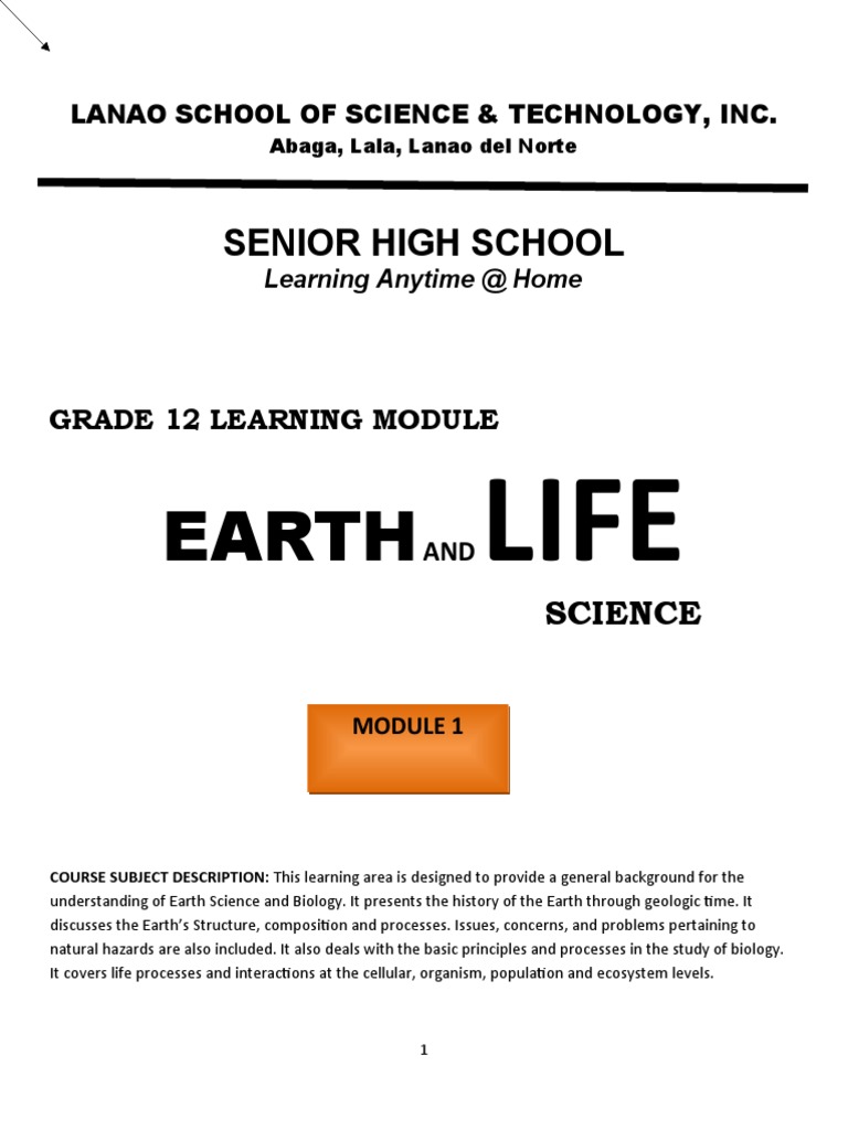 Earth and Life Science Module | PDF | Solar System | Universe