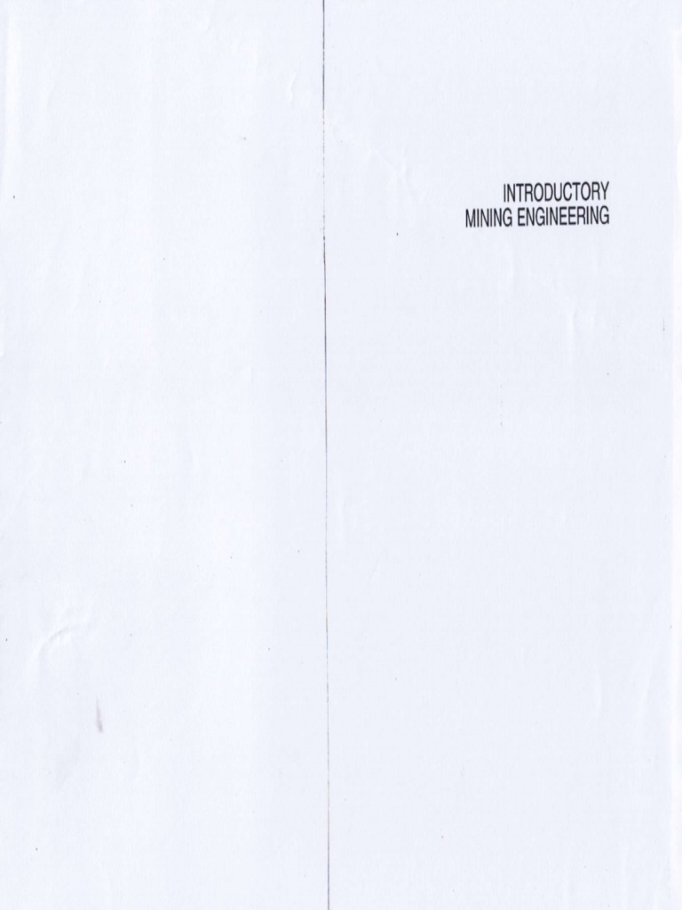 Introductory Mining Engineering | PDF