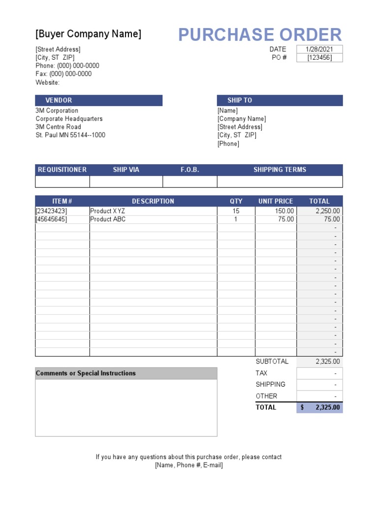 Template Purchase Order (PO) | PDF | Business Law | Freedom Of ...