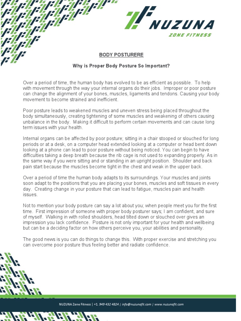 Body Posturere Why Is Proper Body Posture So Important?: NUZUNA Zone ...
