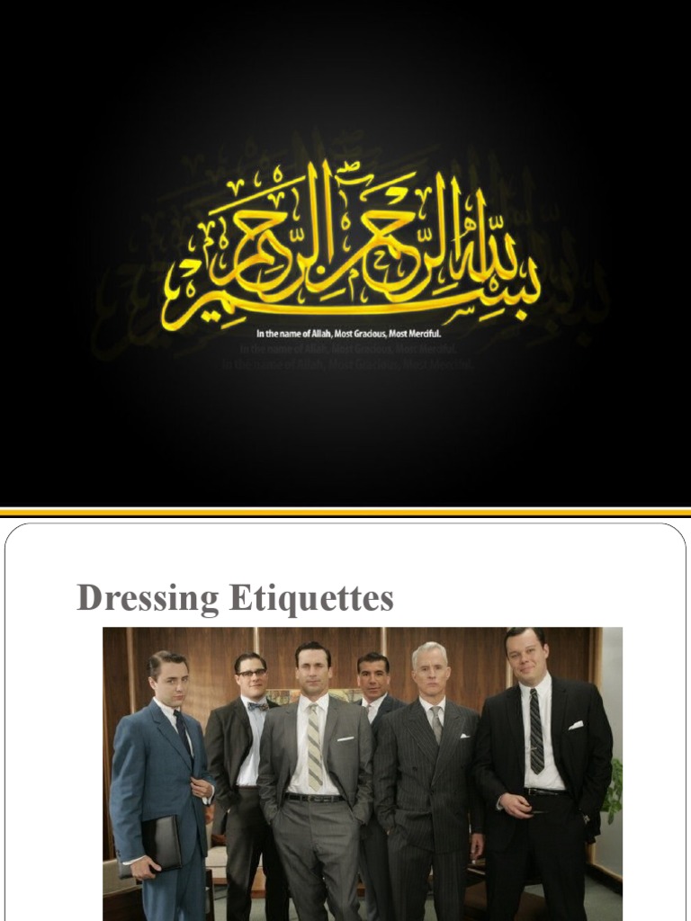 Dressing Etiquette | PDF | Clothing | Fashion