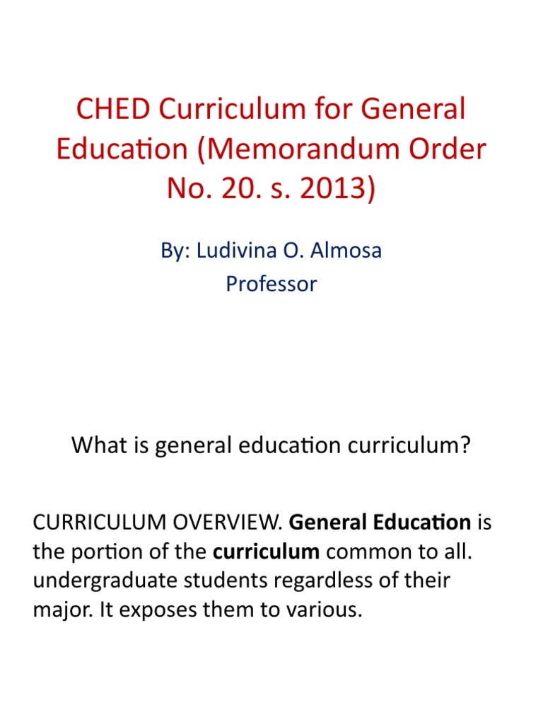 CHED General Education Guide | PDF