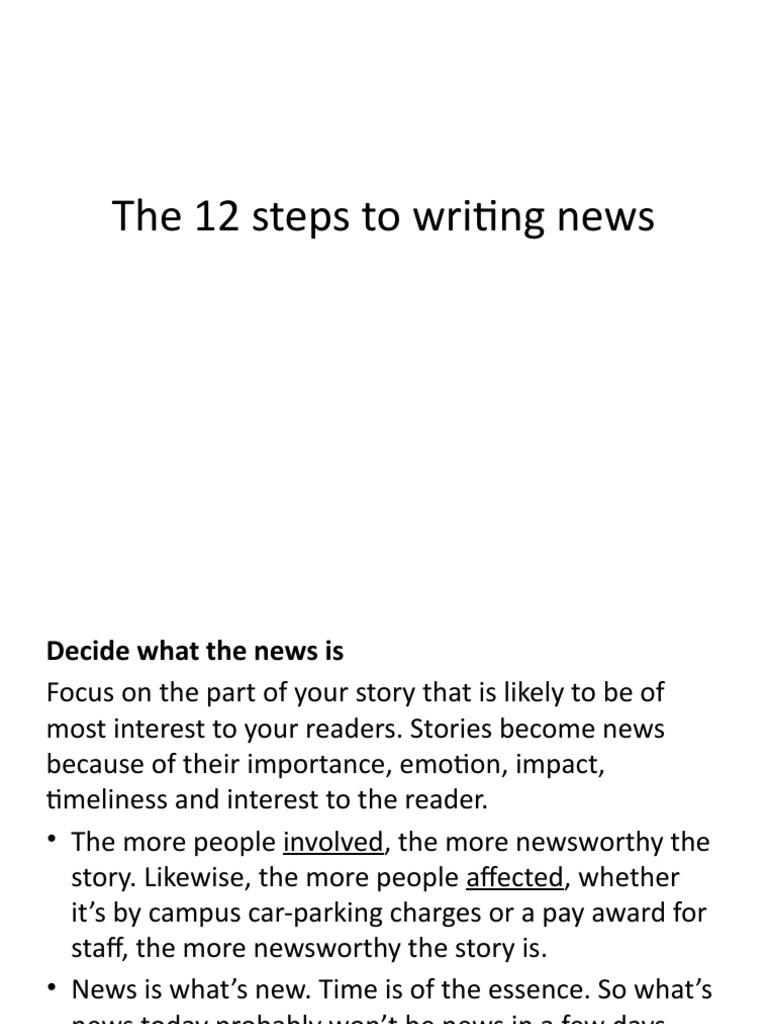 12 Steps to Effective News Writing | PDF | Acronym | News
