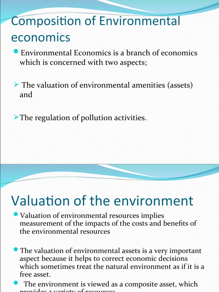 Composition of Environmental Economics | PDF | Economics | Sustainability