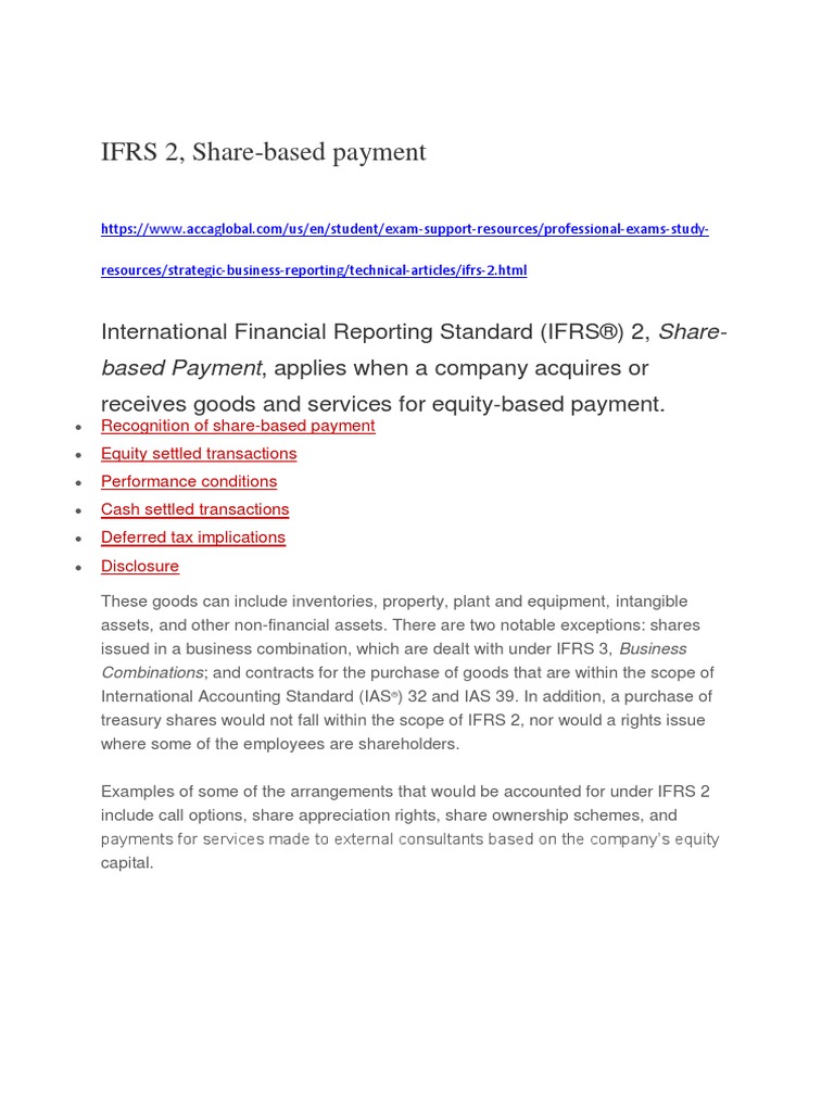 IFRS 2: Share-Based Payment Guide | PDF | Fair Value | Deferred Tax