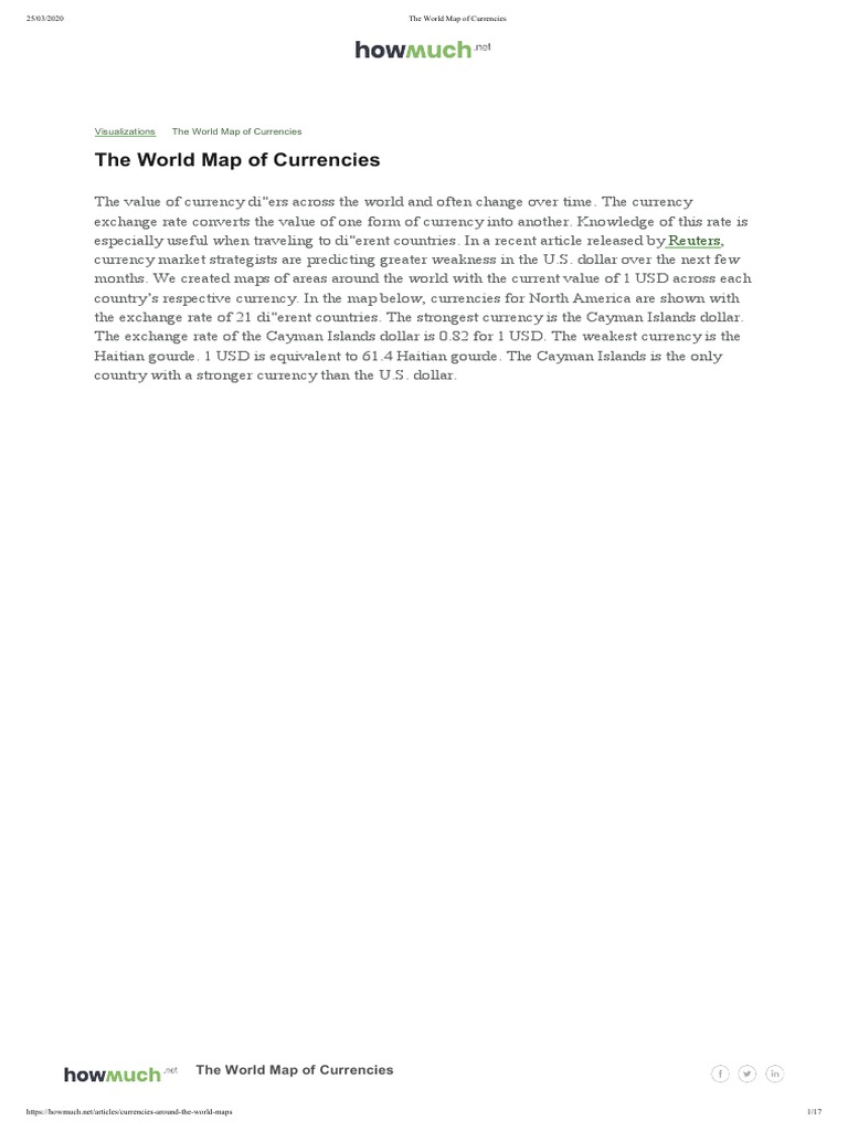 1 Currencies - The World Map of Currencies | Download Free PDF | United ...