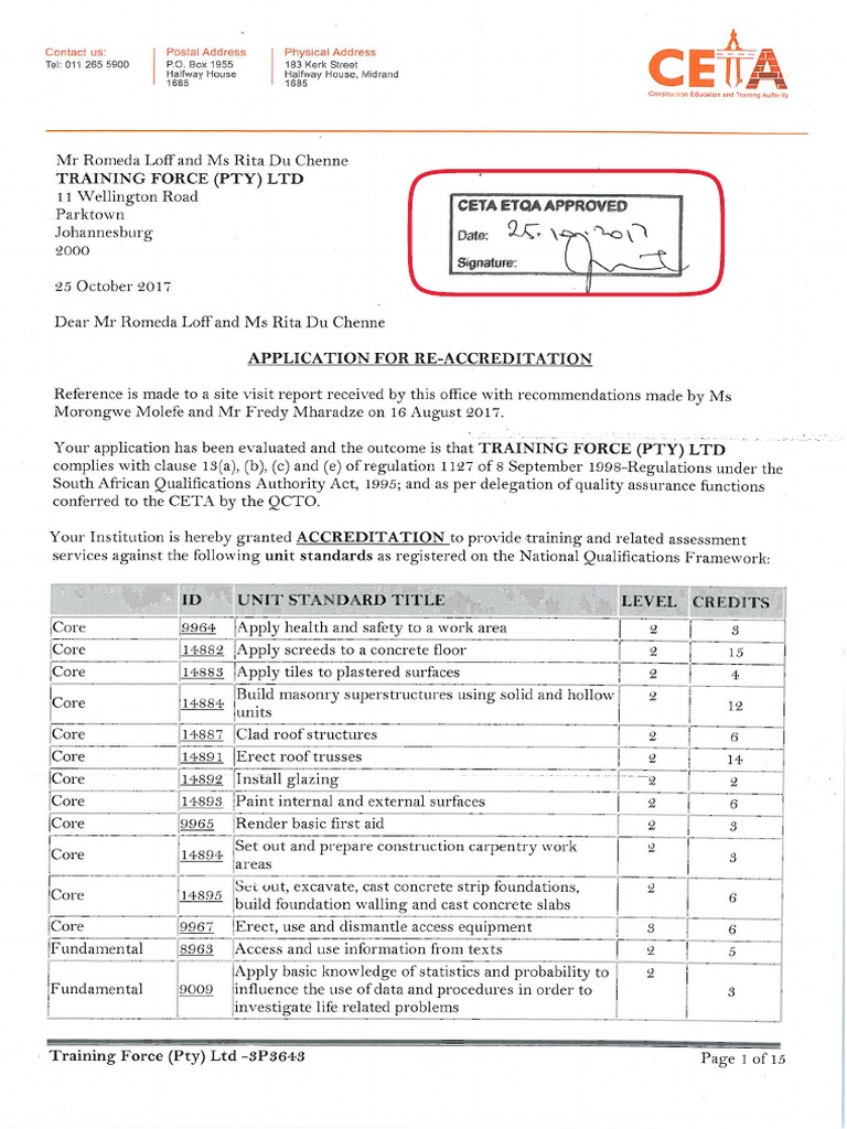 CETA Training Force 2020 Expired | PDF