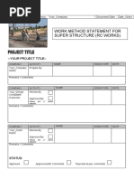Work Method Statement For Constructing New RC Plinth & Top Up Slab | PDF
