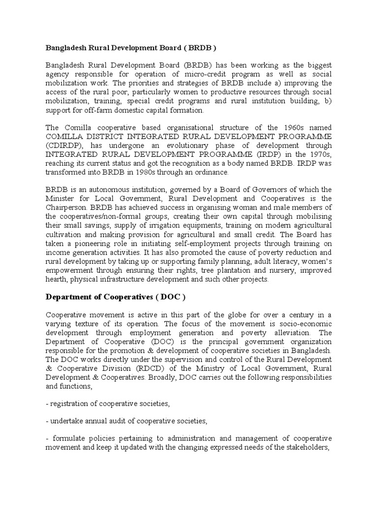 BRDB, Doc, Bard, Rda | PDF | Bangladesh | Rural Development