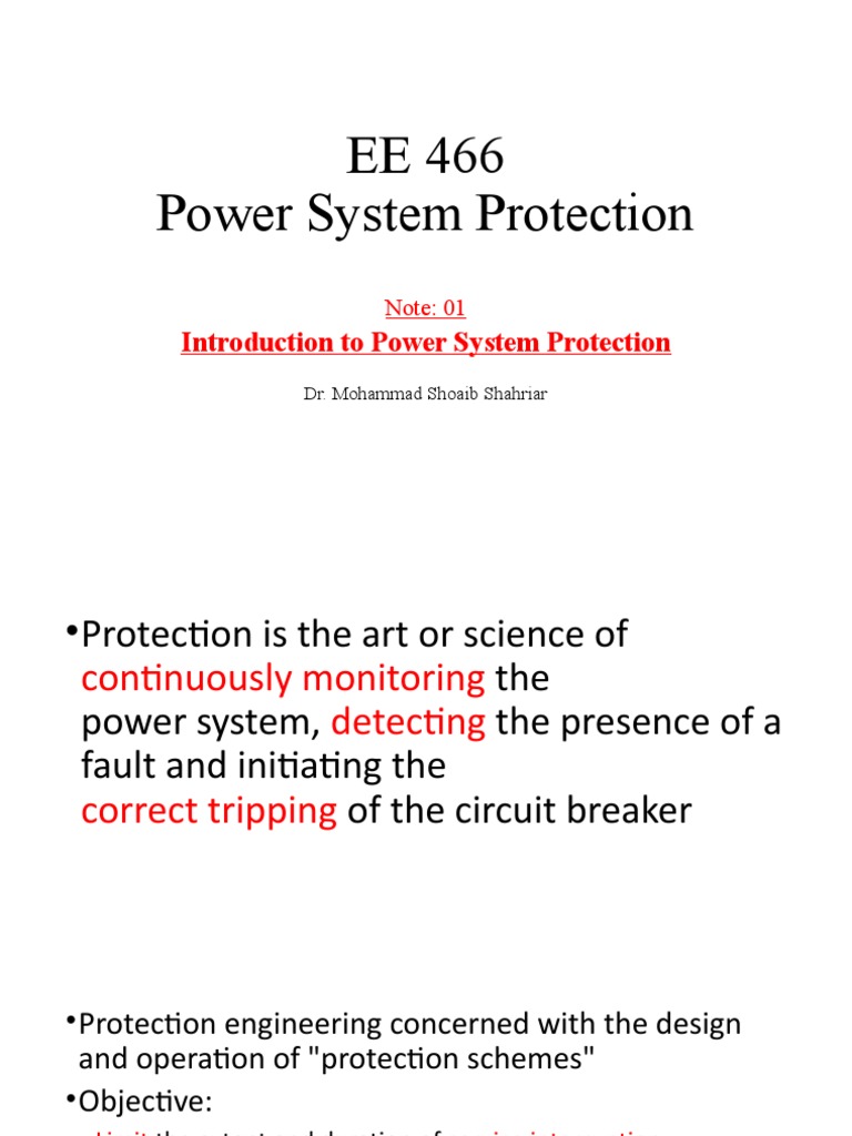 Power System Protection Overview | PDF | Electric Power Transmission ...