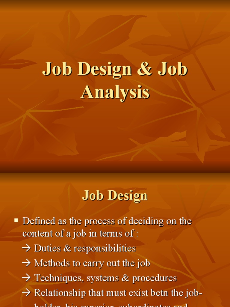Job Design and Analysis Techniques | PDF | Employment | Labor