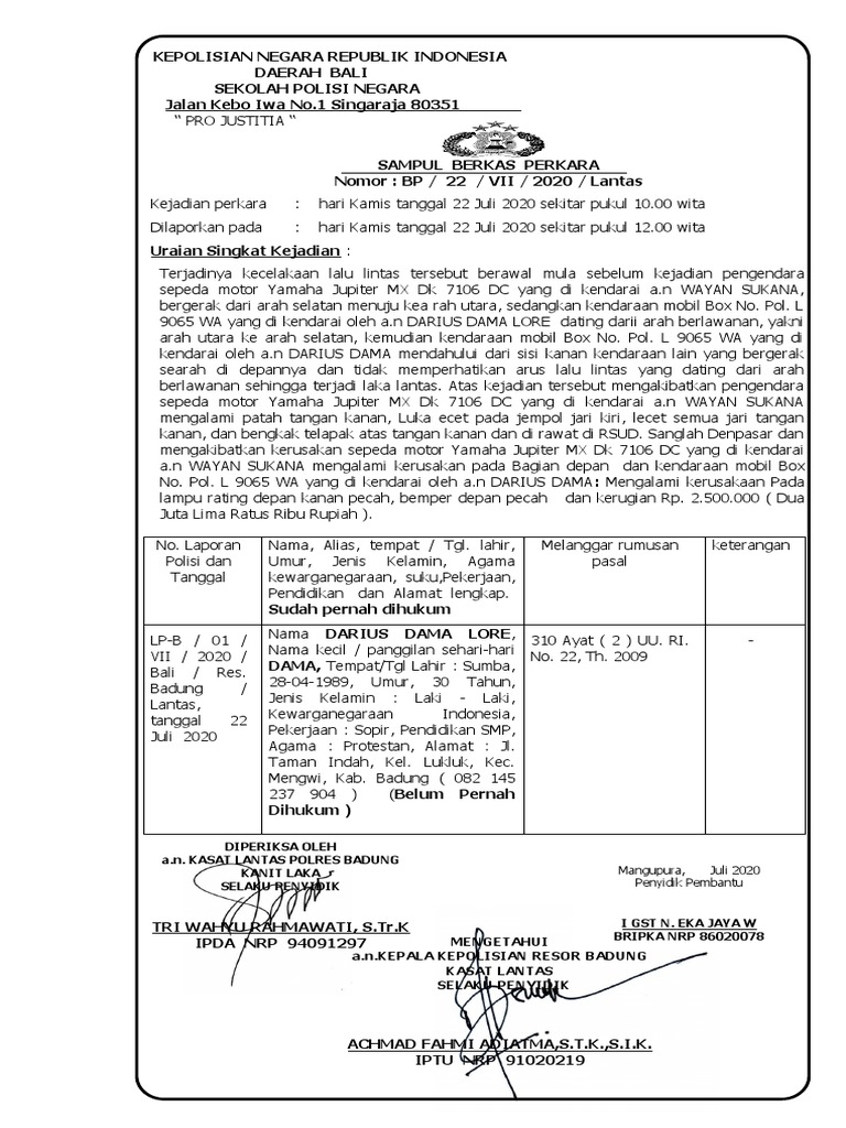 Sampul Berkas Perkara | PDF